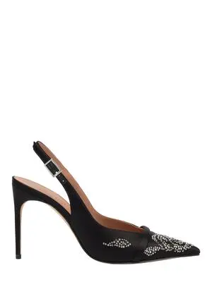 MALONE SOULIERS Satin Slingback Heels - Black