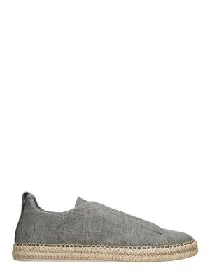 Zegna Canvas Triple Stitch Espadrilles Grey