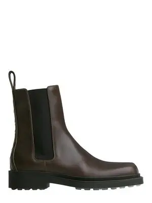 Bottega Veneta Leather Intrecciato-Detail Ben Chelsea Boots Brown