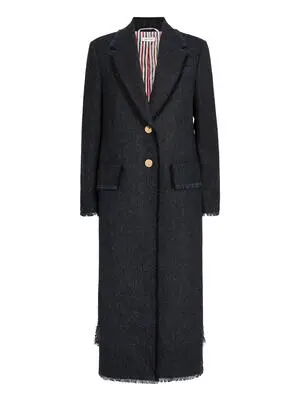 Thom Browne Tailored Wide-lapel Overcoat - Navy