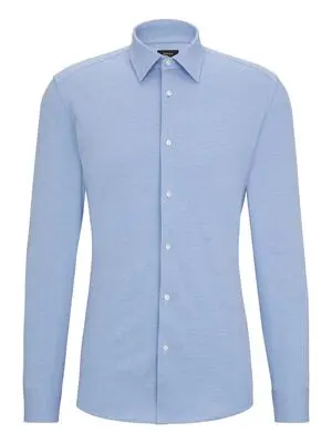 BOSS Stretch-cotton Slim Shirt - Blue