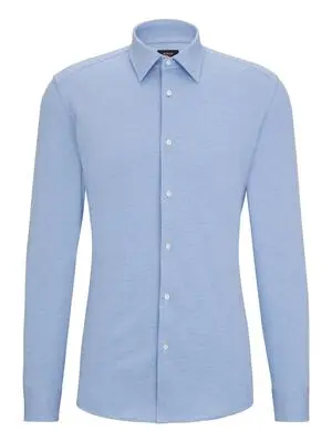 BOSS Stretch-cotton Slim Shirt - Blue