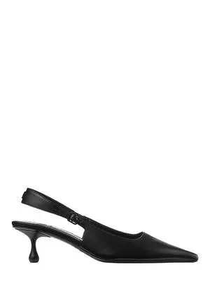 JIMMY CHOO Amel 50 Leather Slingback Pumps - Black
