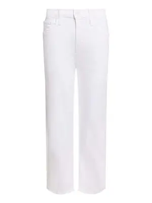 MOTHER The Rambler Zip Ankle Jeans - White