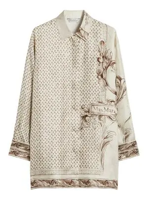 Max Mara Printed Silk Shirt - White