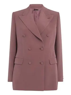 Brioni Flavia Silk Double-breasted Blazer - Pink