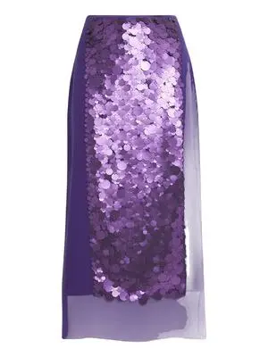JOSEPH Chiffon Embellished Cambo Midi Skirt - Purple