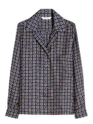 Max Mara Silk Printed Shirt - Blue