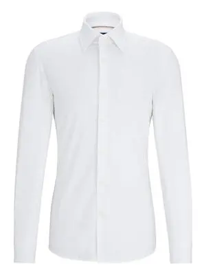 BOSS Stretch-cotton Slim Shirt - White