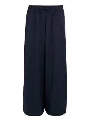 Max Mara Virgin Wool Wide-leg Trousers - Blue