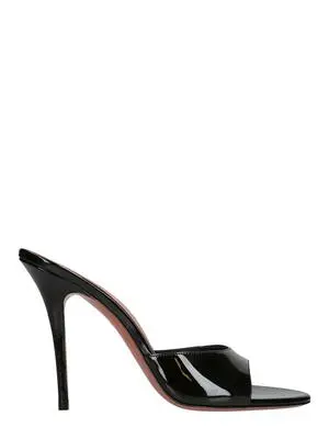 Amina Muaddi Patent Leather Elodie Heeled Mules - Black