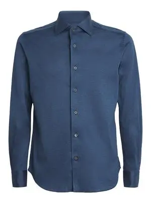 Corneliani Cotton Long-sleeve Shirt - Blue