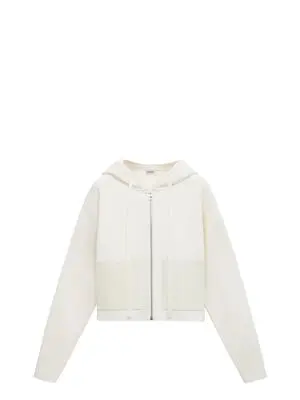 Loewe Wool Hoodie With Leather Pockets - White