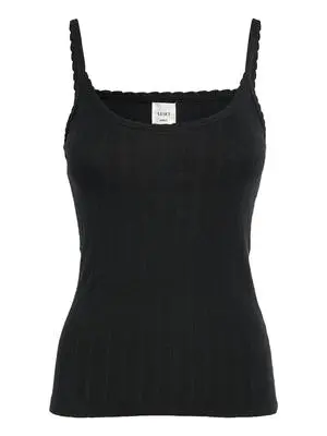 LESET Classic Pointelle Tank Top - Black
