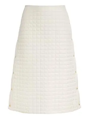 Moncler Microfiber Quilted Midi Skirt - Beige
