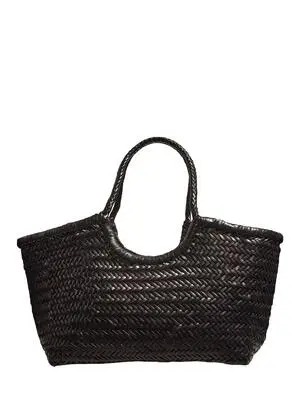 Dragon Diffusion Large Woven Leather Nantucket Tote Bag - Black