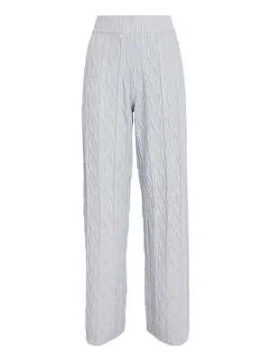 SKIMS Cable-knit Trousers - Blue