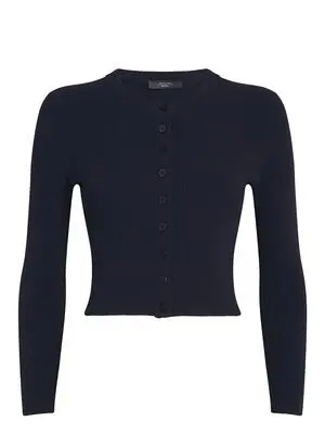 Max Mara Rib-knit Cropped Cardigan - Blue