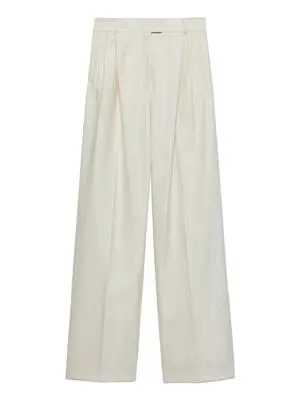 Max & Co. Cotton-wool Straight Trousers - White