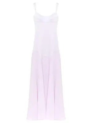 Alexander McQueen Satin Maxi Dress - Purple
