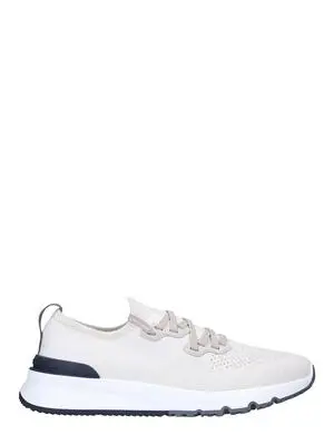 Brunello Cucinelli Knitted Low-top Sneakers - White