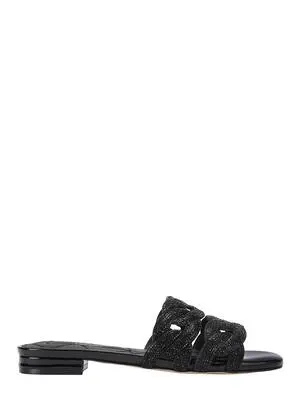 Kurt Geiger Leather Embellished Chain Sandals - Black