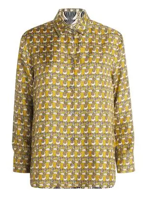 Max Mara Printed Silk Shirt - Yellow