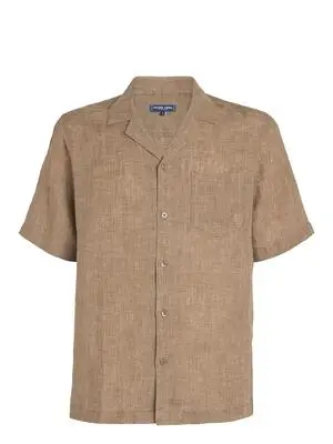 Frescobol Carioca Linen Angelo Shirt - Green