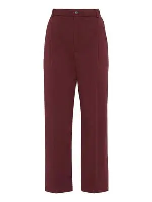 Brunello Cucinelli Stretch-cotton Cropped Trousers - Red