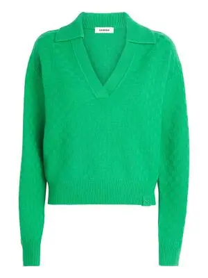 Sandro V-neck Wool-cashmere Sweater - Green
