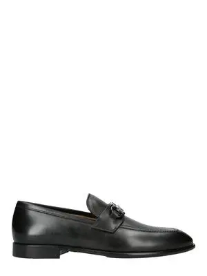 FERRAGAMO Leather Foster Gancho Loafers - Black