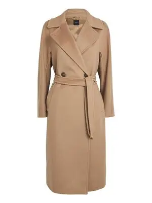 Max Mara Virgin Wool Double-breasted Coat - Beige