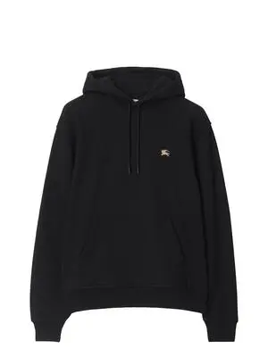 Burberry Cotton Knight Stamp Hoodie - Black