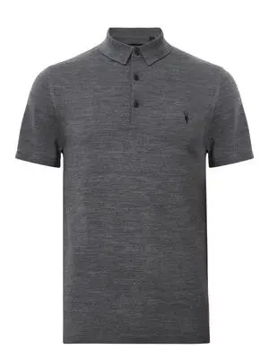 ALLSAINTS Merino Wool Mode Polo Shirt - Grey