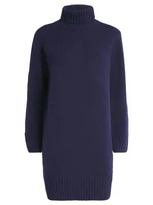 Harrods Cashmere Rollneck Mini Dress - Navy