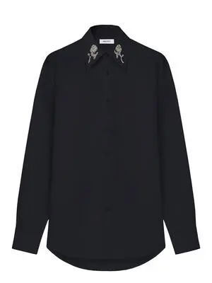 Alexander McQueen Cotton Embellished Shirt - Black