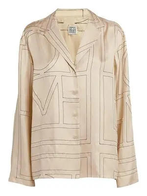 TOTEME Silk Monogram Shirt - Ivory