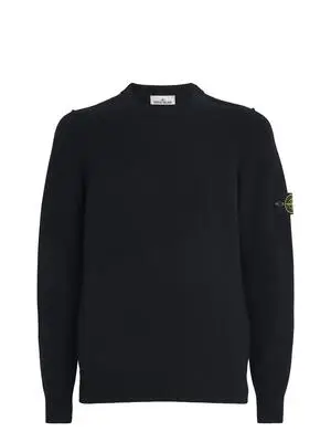 Stone Island Cotton Compass Logo Sweatshirt - Black