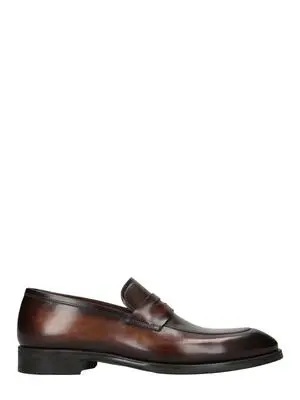 Magnanni Leather Penny Loafers Beige