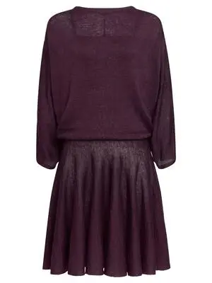 Alaïa Linen Draped Mini Dress - Purple