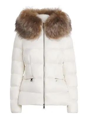 Moncler Shearling-trim Boed Puffer Jacket - Beige