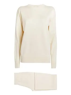 Olivia Von Halle Silk-cashmere Blend Carmel Tracksuit - Ivory