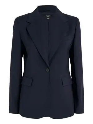 Max Mara Virgin Wool Single-breasted Blazer - Blue