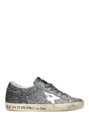GOLDEN GOOSE Super-star Glitter Sneakers - Silver