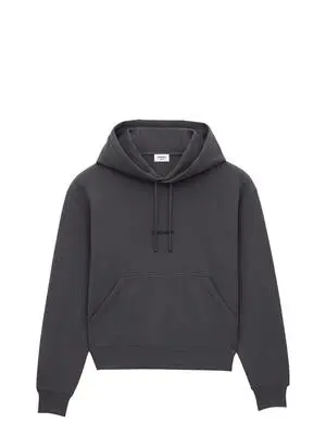 Saint Laurent Cotton Logo Hoodie - Grey
