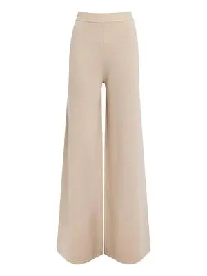 Max Mara Wool-cashmere Wide-leg Trousers - Beige