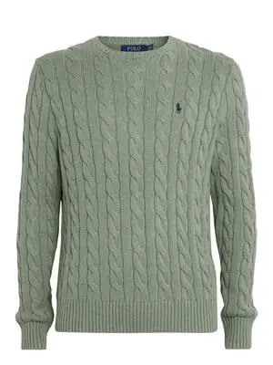 Polo Ralph Lauren Cotton Cable-Knit Sweater Green