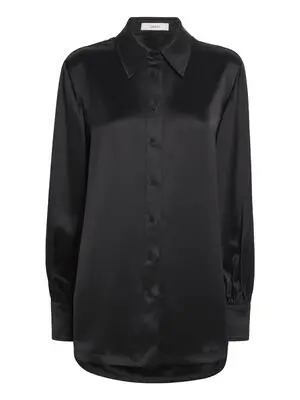 JOSEPH Satin Dieu Blouse - Black