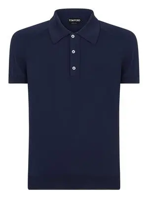 TOM FORD Wool-blend Polo Shirt - Navy