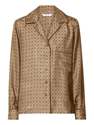 Max Mara Printed Silk Shirt - Brown